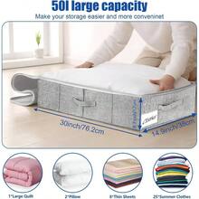 Large Under Bed Storage Bins 2 Pack, Heavy Duty Fabric Under Bed ...