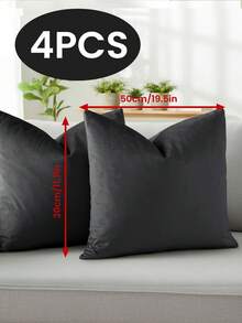 1/2/4pcs Solid Color Dutch Velvet Pillowcase, Soft Accent Cushion Case ...