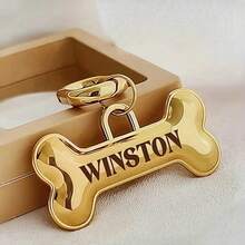 1pc Customized 3D Carved Bone Pet ID Tag, Personalized Dog Tag, Dog ...