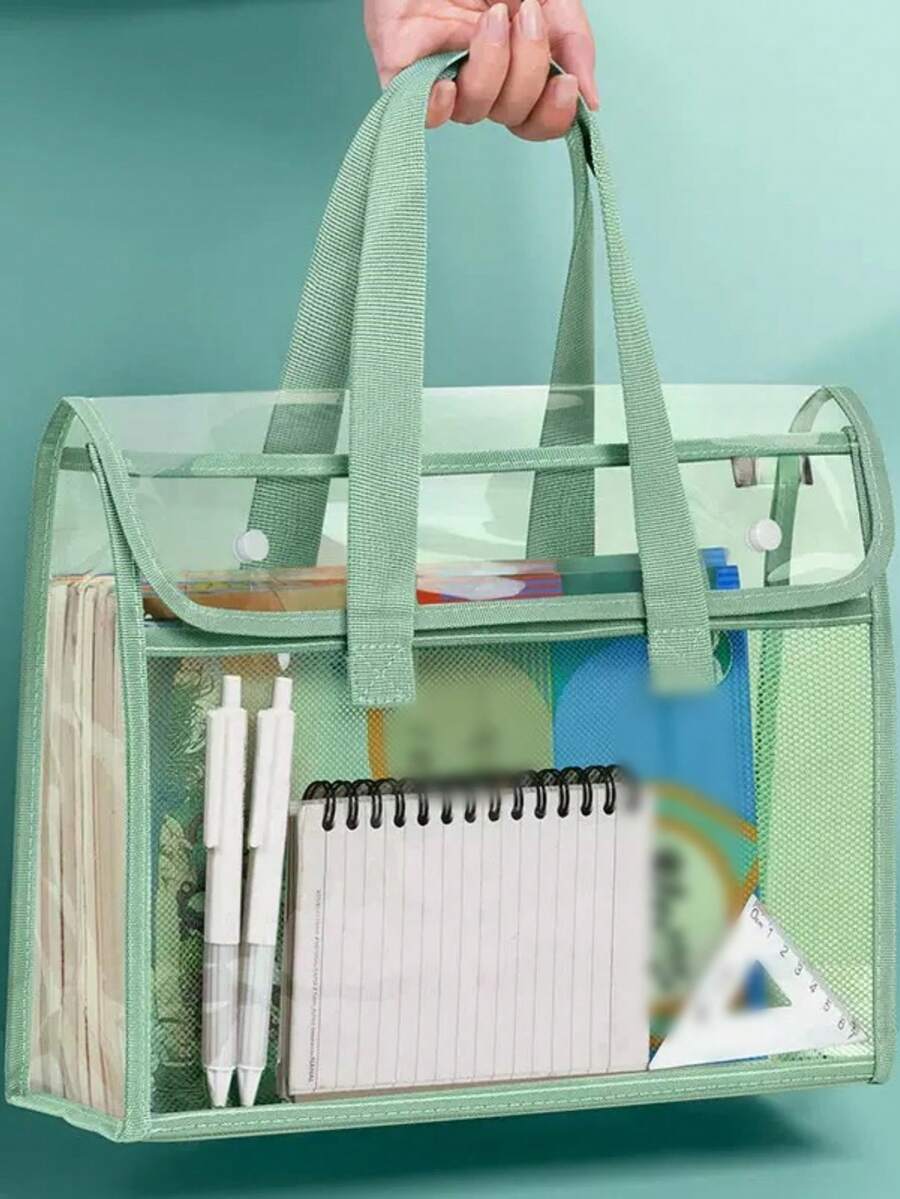 1pc Transparent File Bag, Exam Use Bag, Subject Classification Bag ...