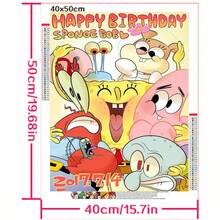 SPONGEBOB 1ชิ้น ชุดภาพวาดเพชรกลมเจาะเต็ม 5D DIY - Spongebob Squarepants ...