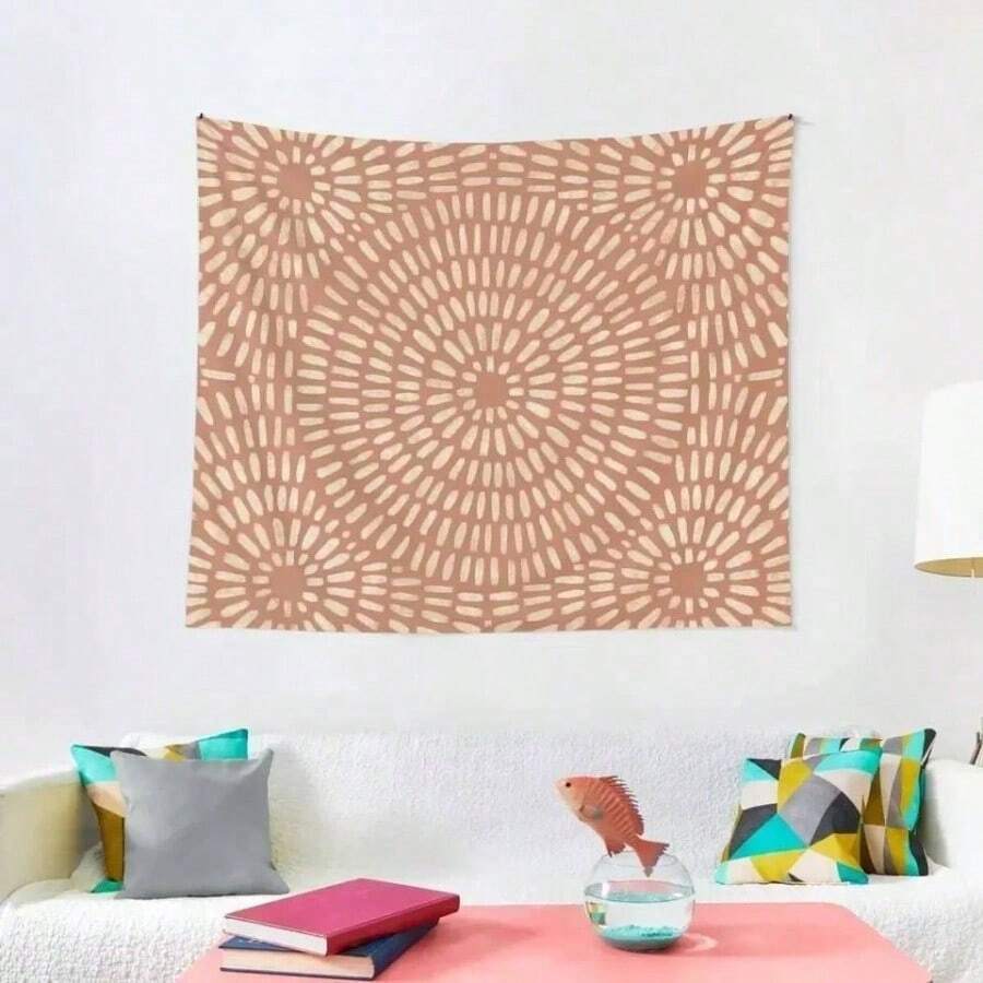 Boho terracotta circle pattern Tapestry Home Decorating Aesthetic Home Decor Wallpaper Bedroom ...