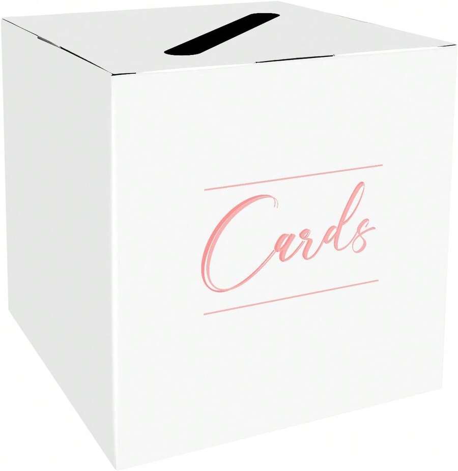 Caja *** tarjetas blanca y rosa para bodas, caja *** tarjetas ...