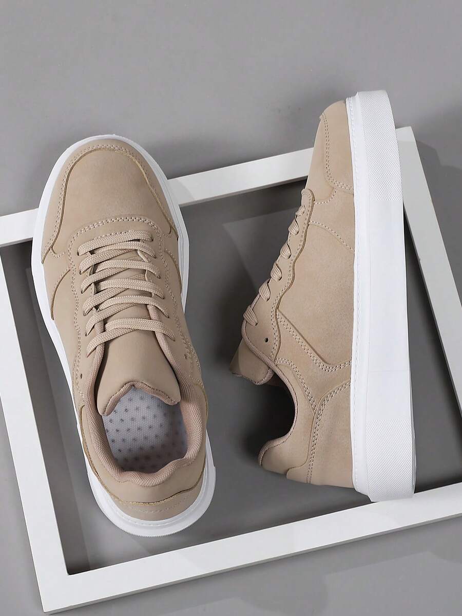 46 weiße Herren Lässig Sneaker mit dicker Sohle, leichte, weiche und ...