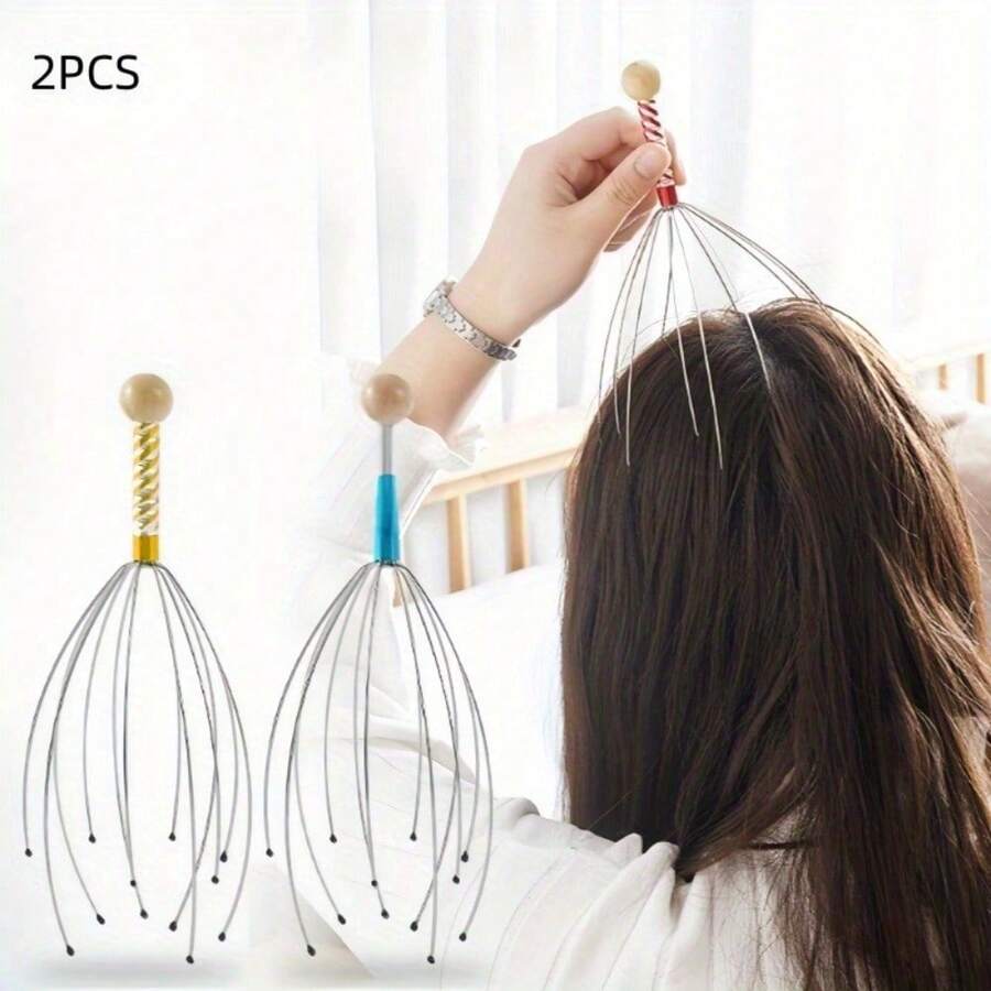 2PCS Octopus Head Scalp Relaxation Massage Pain Relief Body Massager ...