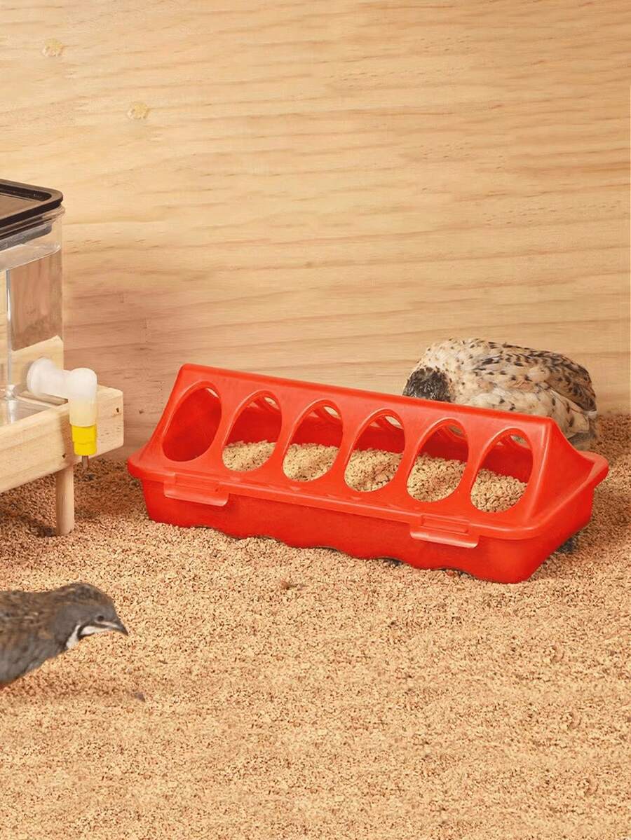 1pc Rutin Chicken Breeding Feeder, Anti-Spray Trough Food Box, Quail ...