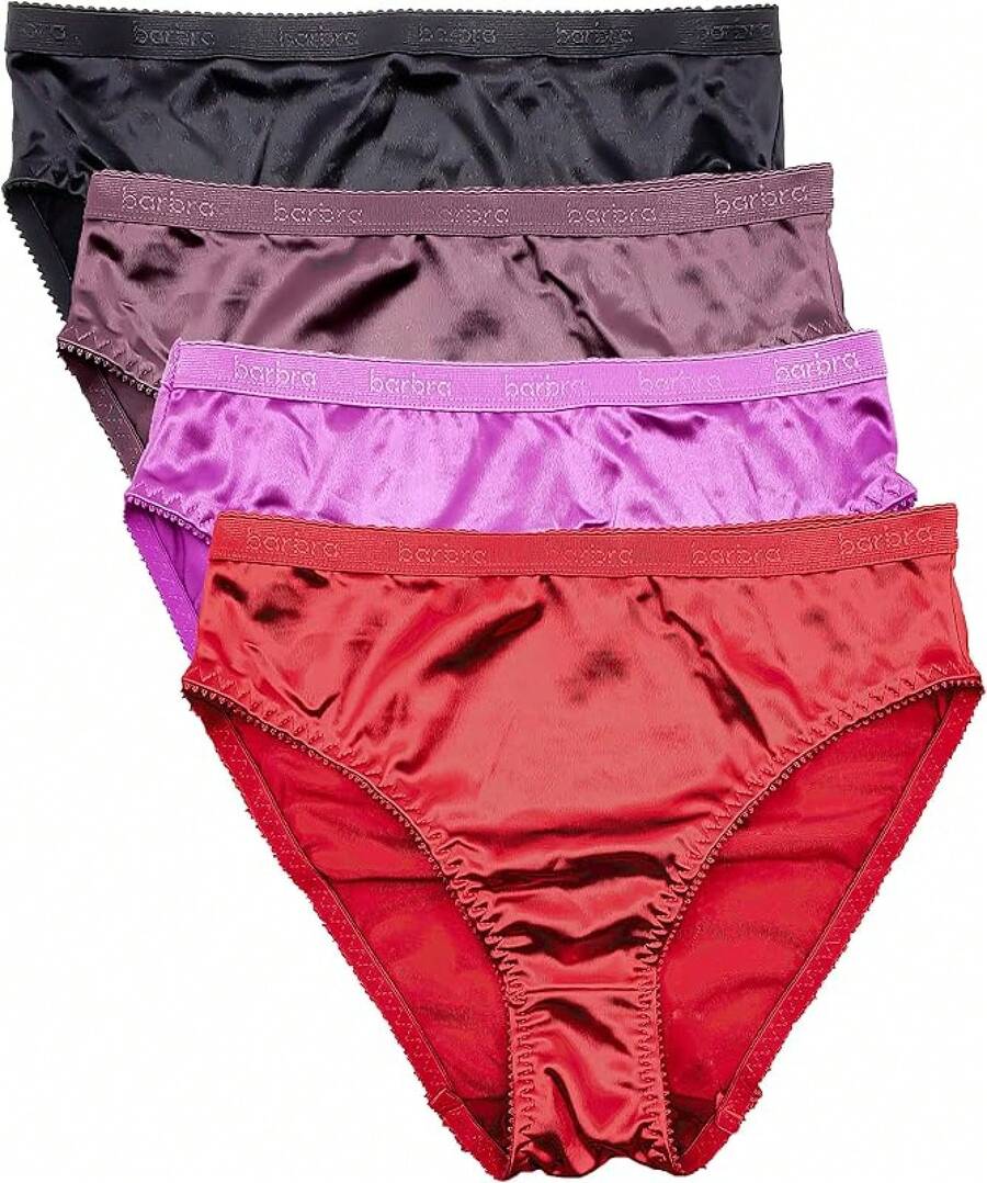 Barbra Womens Silky Sexy Satin Bikini Panties S - Plus Size Women ...