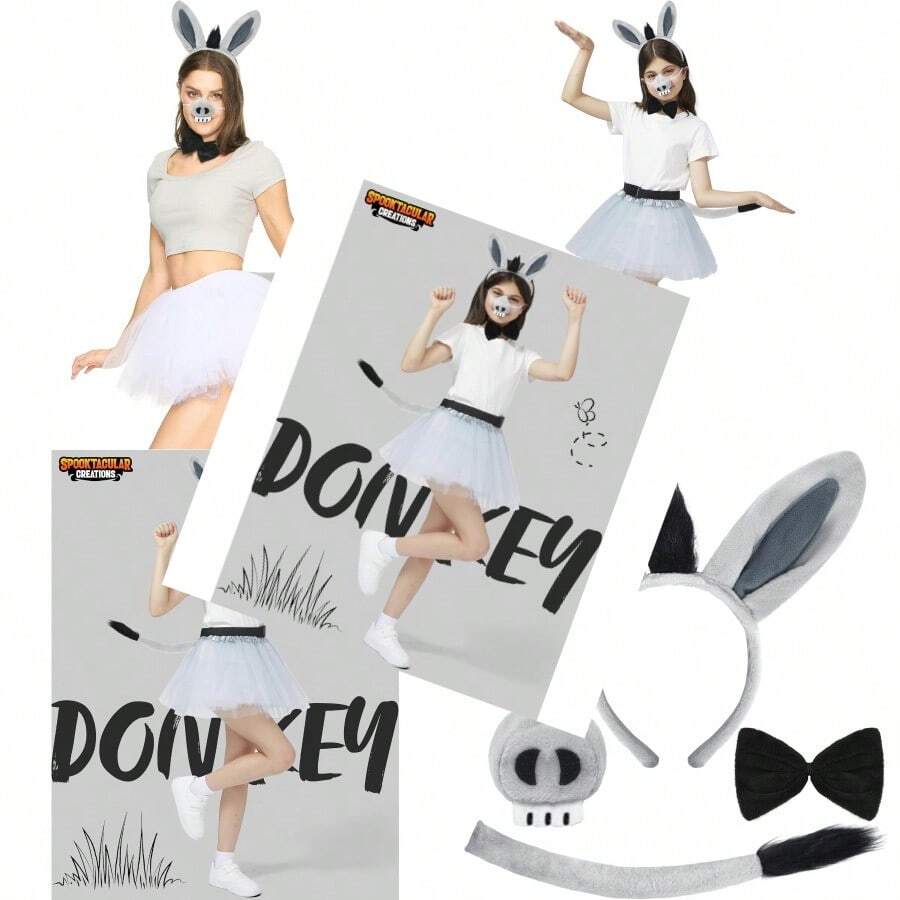 Spooktacular Creations Halloween Gray Mouse Donkey Cow Costume Set ...