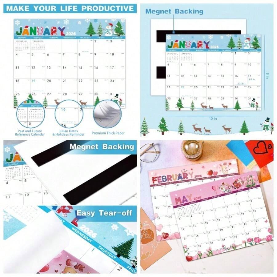 2026 Calendar - Magnetic Calendar Refrigerator, Jan. 2026 - Dec. 2026 ...