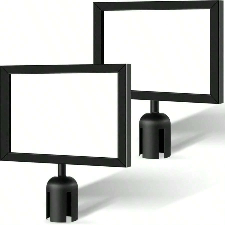 Kigley 2 Pack Stanchion Sign Holder Portrait Top Stand Poster Landscape ...