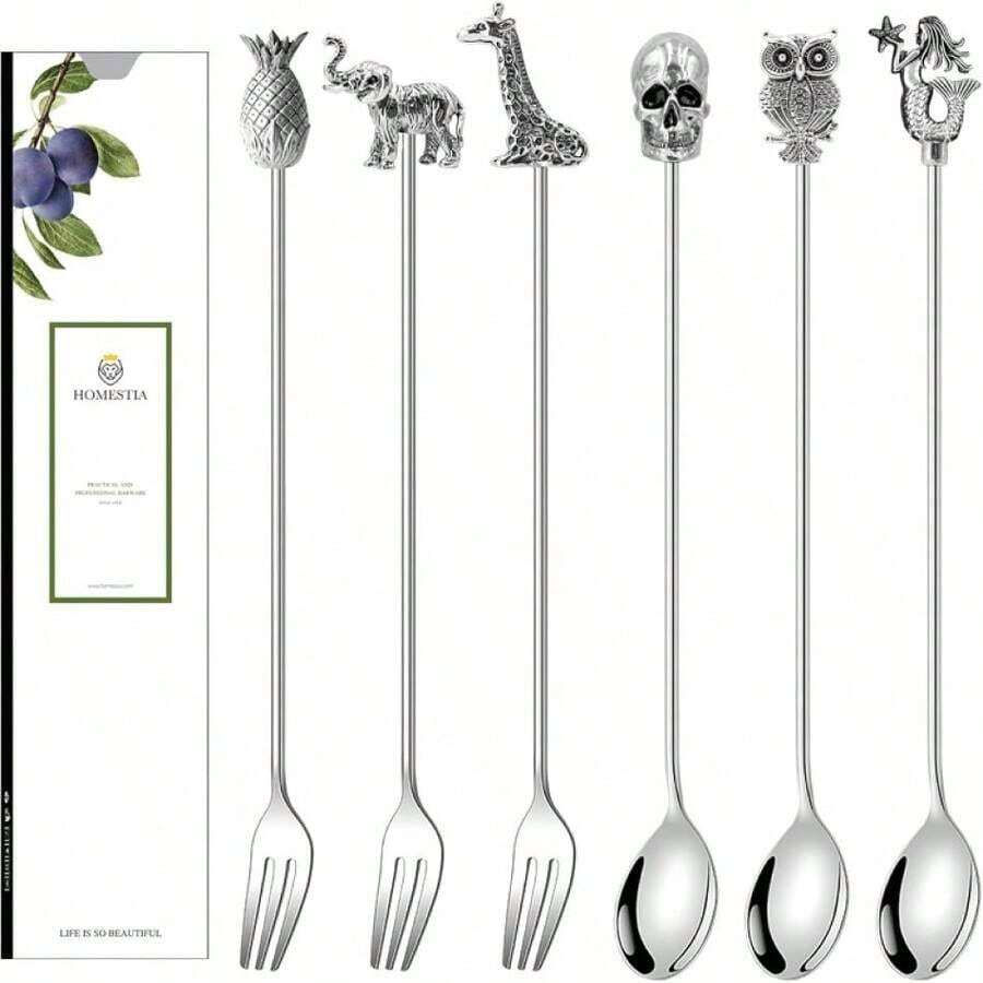 '' Long-Handled Tea Spoon, Cocktail Stir Spoons, Stainless Steel Coffee ...