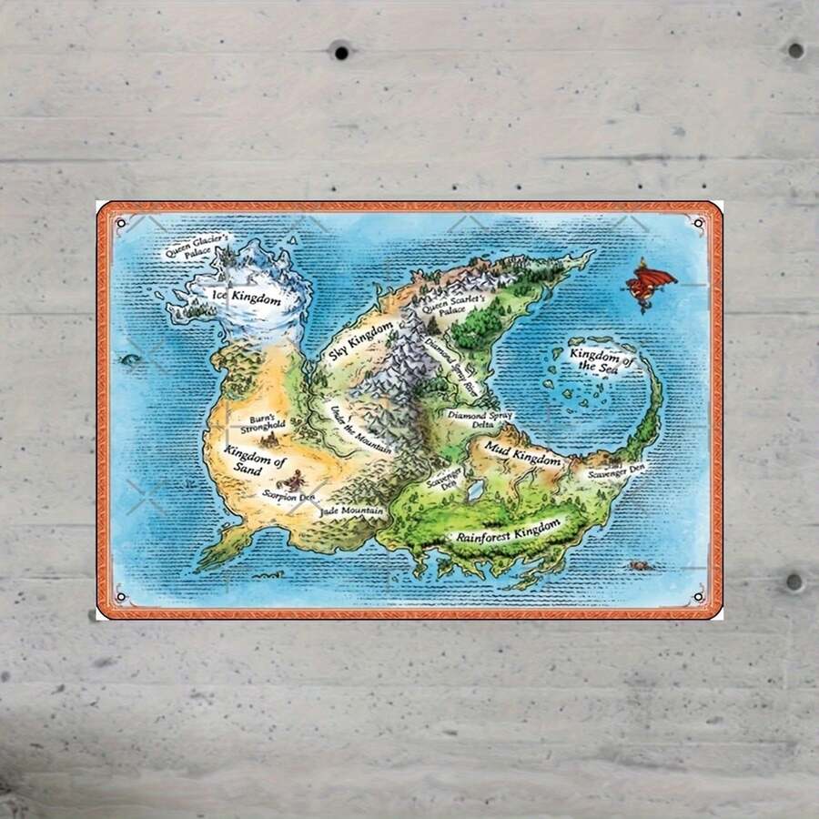 1pc, JIT Map Tin Sign, 8x12 Inch, Unframed Metal Wall Art, Fantasy Game ...