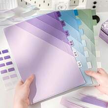 6-Layer Transparent L-Shaped Folder With Pink And Purple Gradient ...