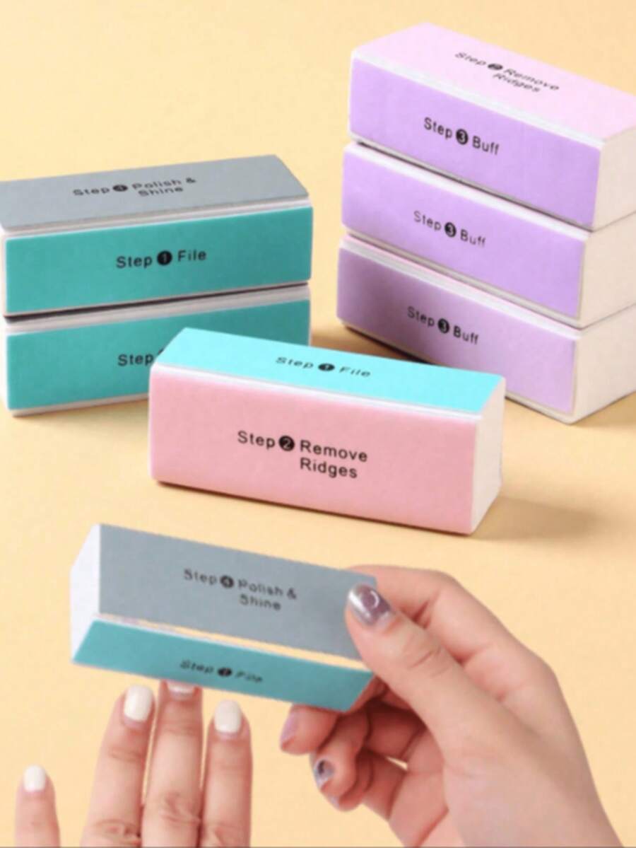 1/3/6/12pcs Nail File Blocks, Nail Art Sponge Buffers, Polishing Tools ...