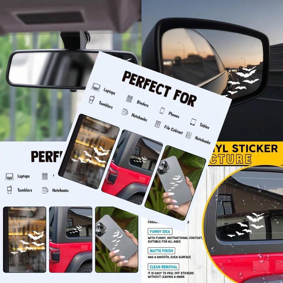 3 Pcs Bats Sticker Cool Bat Design Vinyl Decal For Laptop Water Bottle ...