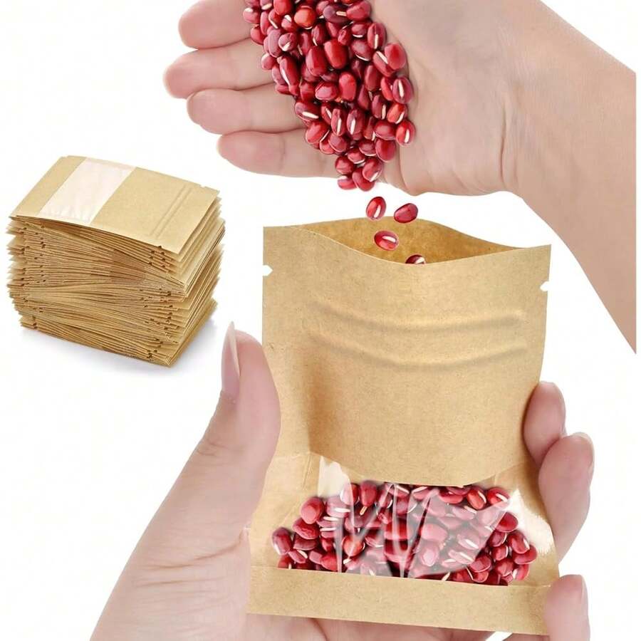 2025 NEW 100 Pcs Small Resealable Seed Envelopes, Mini Zip Lock Kraft ...
