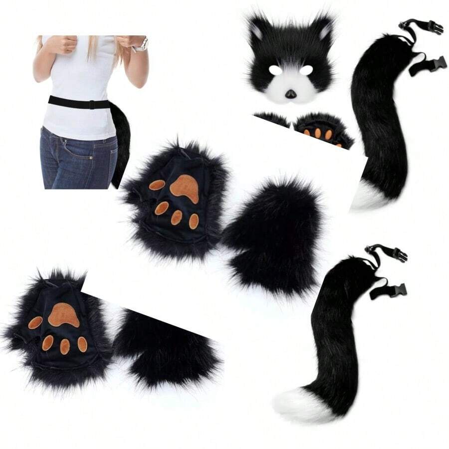 Mask And Cat Costume Set PreMade Furry Cosplay Suits With Plush Cat ...