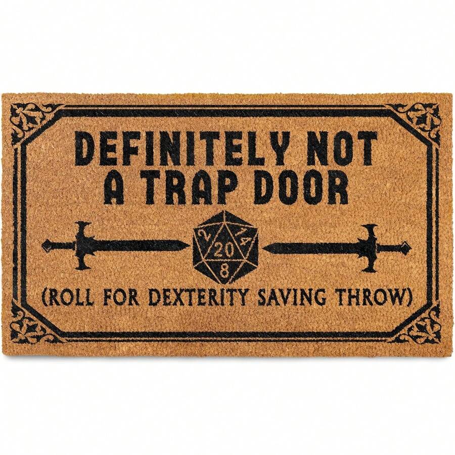Not A Trap Door Doormat Outdoor 30x17 Inch, Definitely Not A Trap Door Mat, Decor, Funny Nerd ...