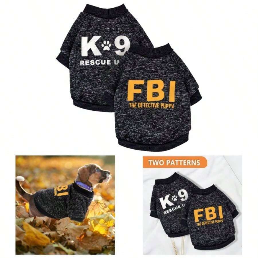 2 Pack Black Security Dog Sweatshirt Fleece Dog Sweaters Small Dogs ...