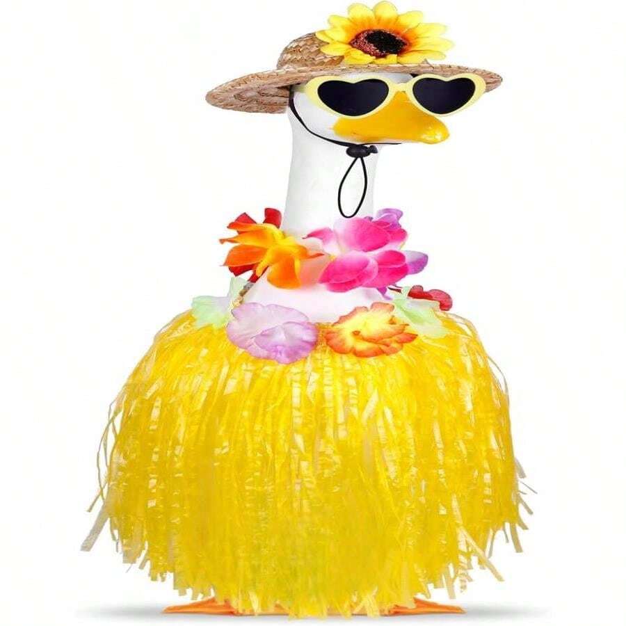 ENBOFID Grass Skirt Porch Goose Outfits Hawaiian Porch Goose Clothes ...