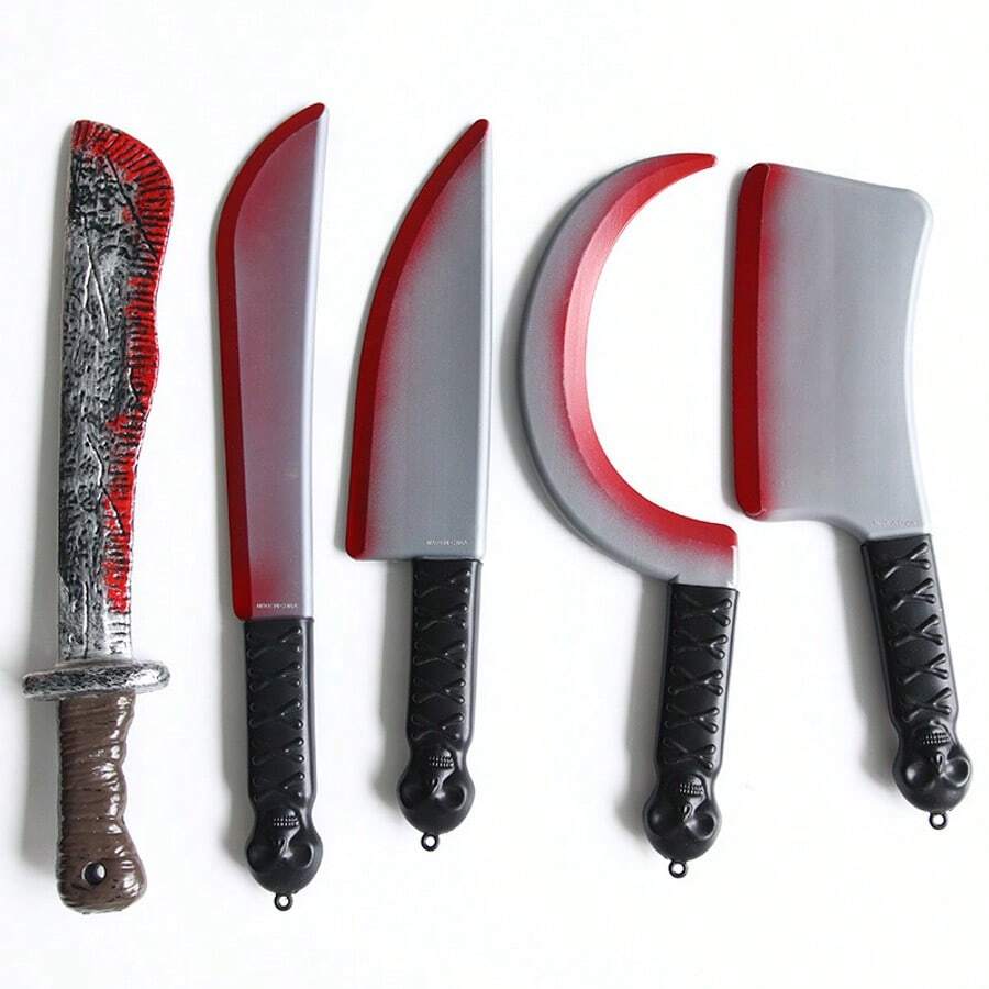 Halloween Simulation Plastic Knife Net Red Blood Sharp Knife Ghost ...
