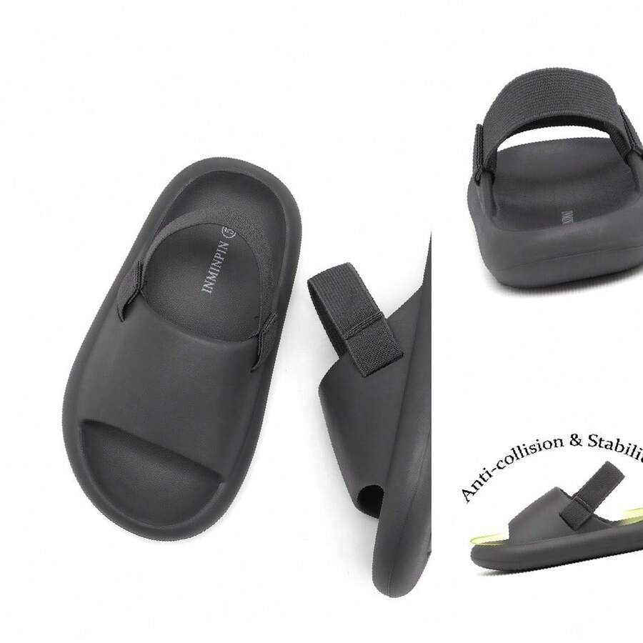 Toddler Boys' And Girls' EVA Slides Sandals With Elastic Back Strap For ...
