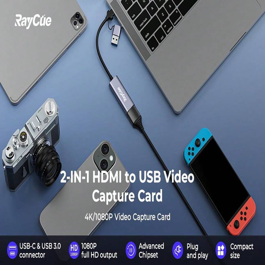4K Capture Card, Video Capture Card To USB/Type-C 1080P HD Video ...
