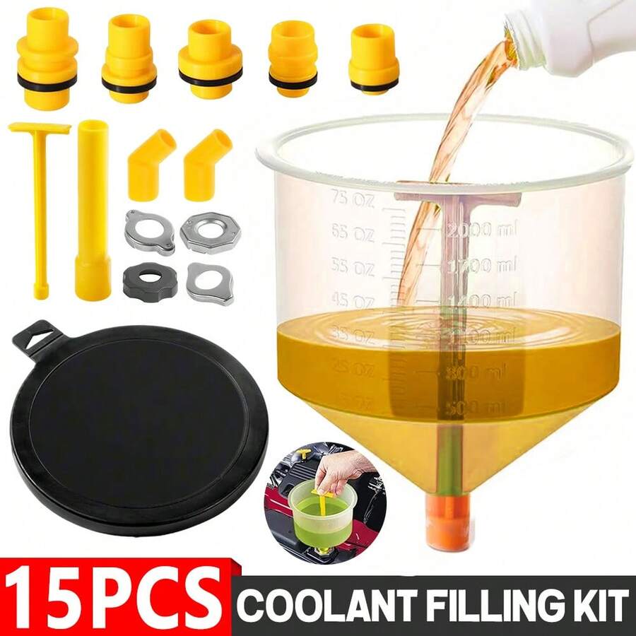15X Car Coolant Funnel Fill Kit Adapter Extension Refiller Radiator ...