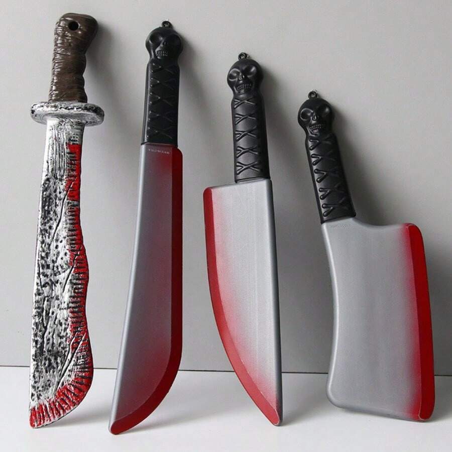Realistic Plastic Knife, Halloween Decoration Toy, Prank Prop Curved ...