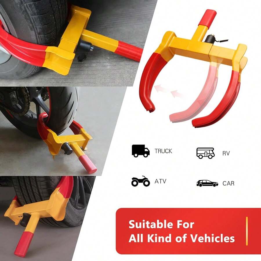 MaySpare Universal Wheel Lock, Heavy Duty Tire Lock, Automotive Anti ...