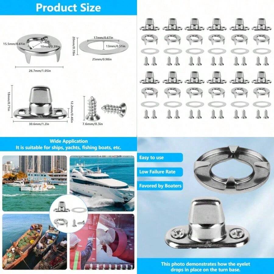 Common Sense Marine Grade Fasteners Nickel Plated Twist Lock Turn ...