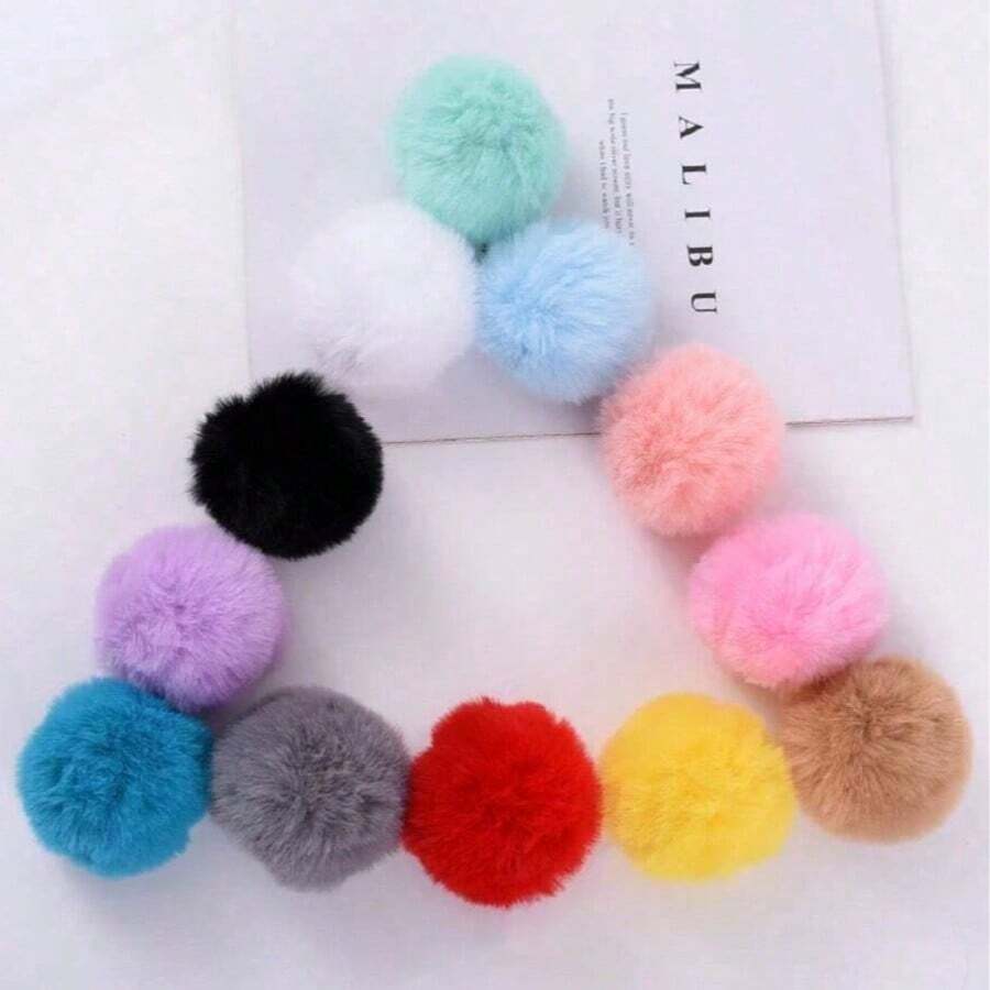 5pcs 3cm Fluffy Pompom Fluffy Soft Balls DIY Hair Ball Pom Pom For ...