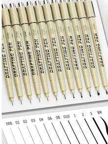 Drawing Pen Set With Black Ink - Art Markers & Fine-Line Pens, Suitable ...
