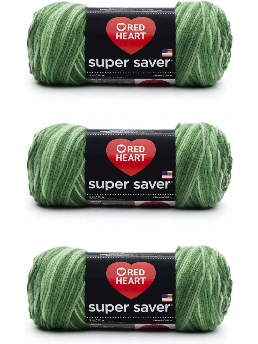 Red Heart Saver Yarn, 3 Pack, Green Tones 3 Count | SHEIN USA