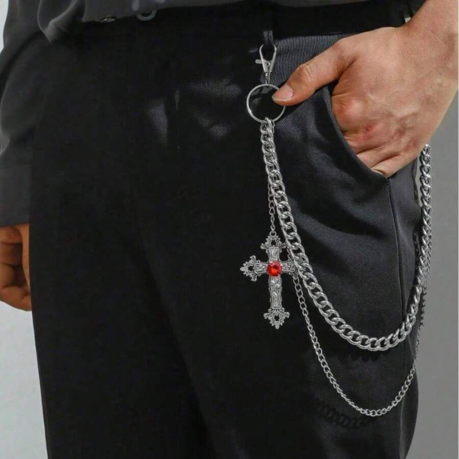 1pc Men's Cross Chain, Punk Pants Accessory, Women's Waist Chain ...