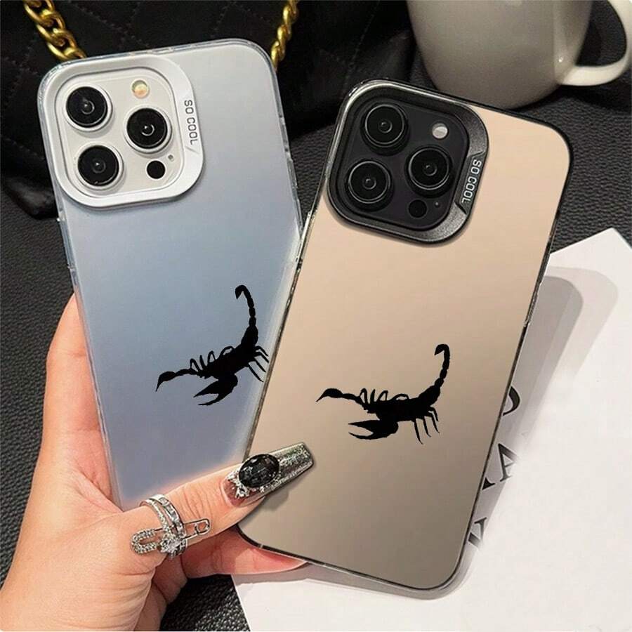 Black Scorpion Silhouette Pattern Design Phone Case For IPhone 17/16/15 ...