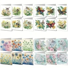 6pcs/Set DIY Diamond Painting Greeting Card Kit, Bee, Colorful ...