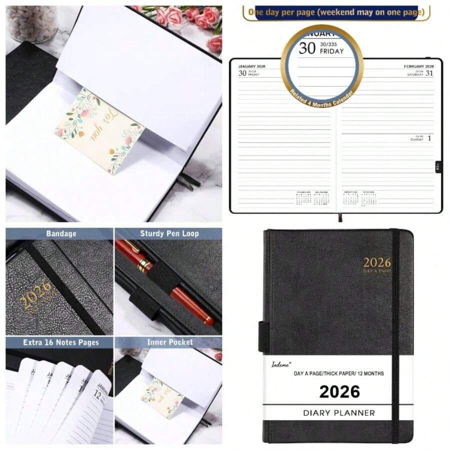 Diary 2026 - Diary 2026 Day Per Page, A5 Page A Day January 2026 ...