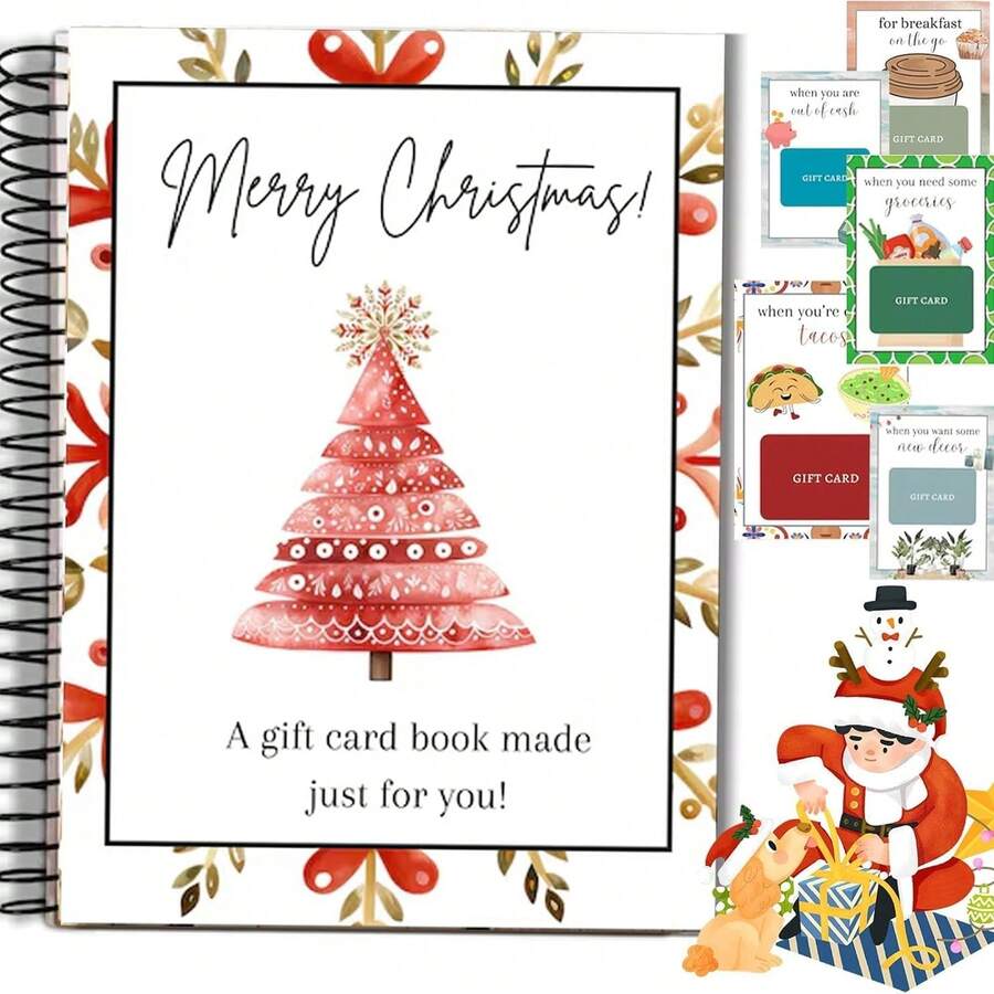 Christmas Gift Card Book - Surprises On Every Page, DIY Spiral-Bound ...