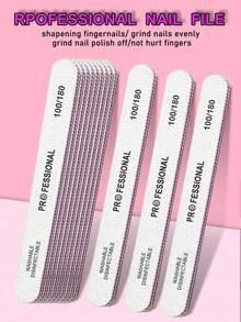 100/180 Grit Double-Sided Reusable Nail File Board, Professional Nail ...