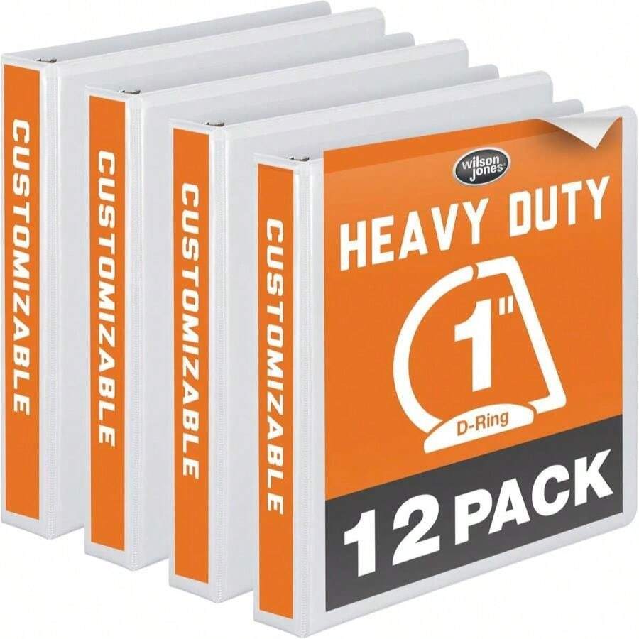 Wilson Jones 1 Inch 3 Ring Binder, Heavy Duty D-Ring View Binder, Extra ...