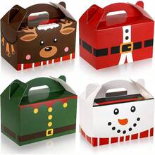 Treat Boxes, 24 Pieces Plaid Santa Snowman Elk Gingerbread Xmas ...