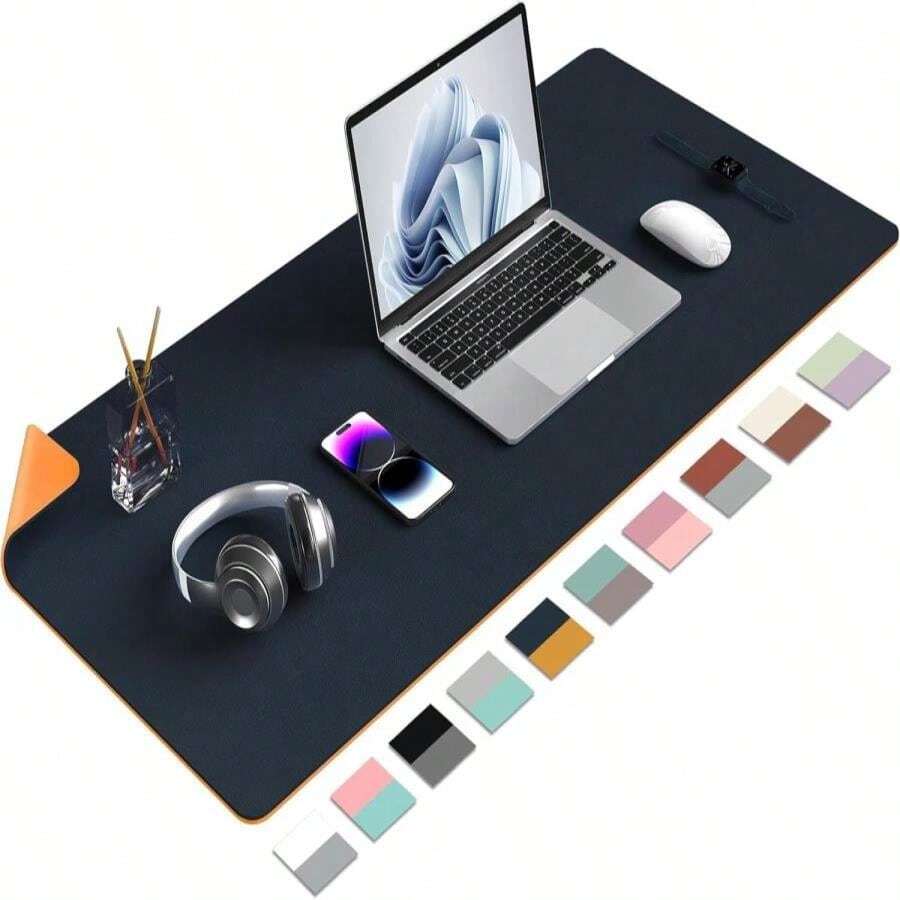 Aothia Double-Sided PU Leather Desk Pad - Non-Slip Large Mouse Pad ...