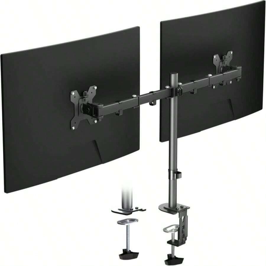 Pholiten Dual Monitor Stand, Heavy Duty Adjustable Monitor Arm Desk ...