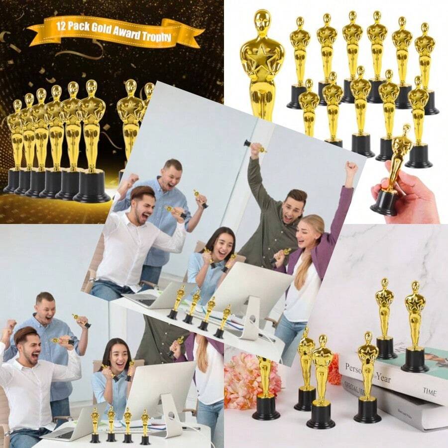 LOKIPA 12 Pack Gold Award Trophy 6 Inch Award Statues Gold Award ...