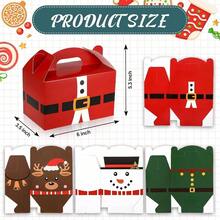 Treat Boxes, 24 Pieces Plaid Santa Snowman Elk Gingerbread Xmas ...