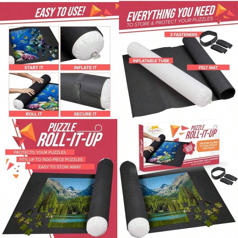 Puzzle Roll Up Mat Store And Transport Jigsaw Puzzles Up To 1500 Pieces ...