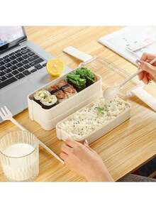 1 Set Bento Box Set, 3-In-1 Bento Box Set, 3 Compartments Container ...