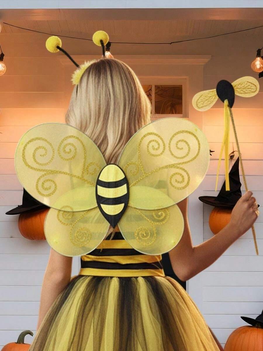 Bee Costume Accessories Set Bumble Bee Wings Antenna Headband Magic ...