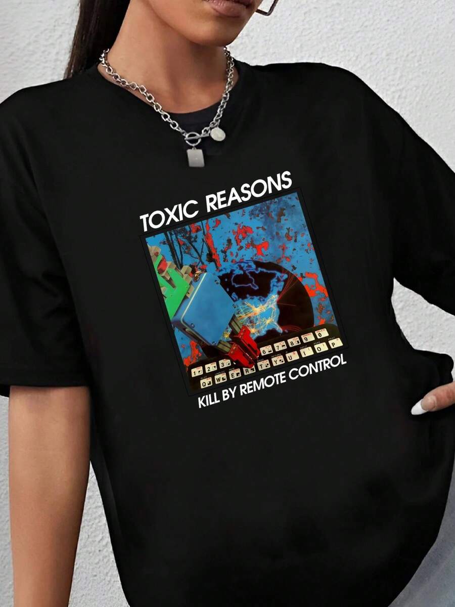 180g pure Cotton Toxic Reasons Kill By Remote Control Official T Shirt ...